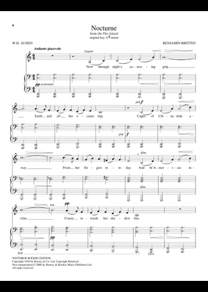 Play Official version of Nocturne Sheet Music by Benjamin Britten for ...