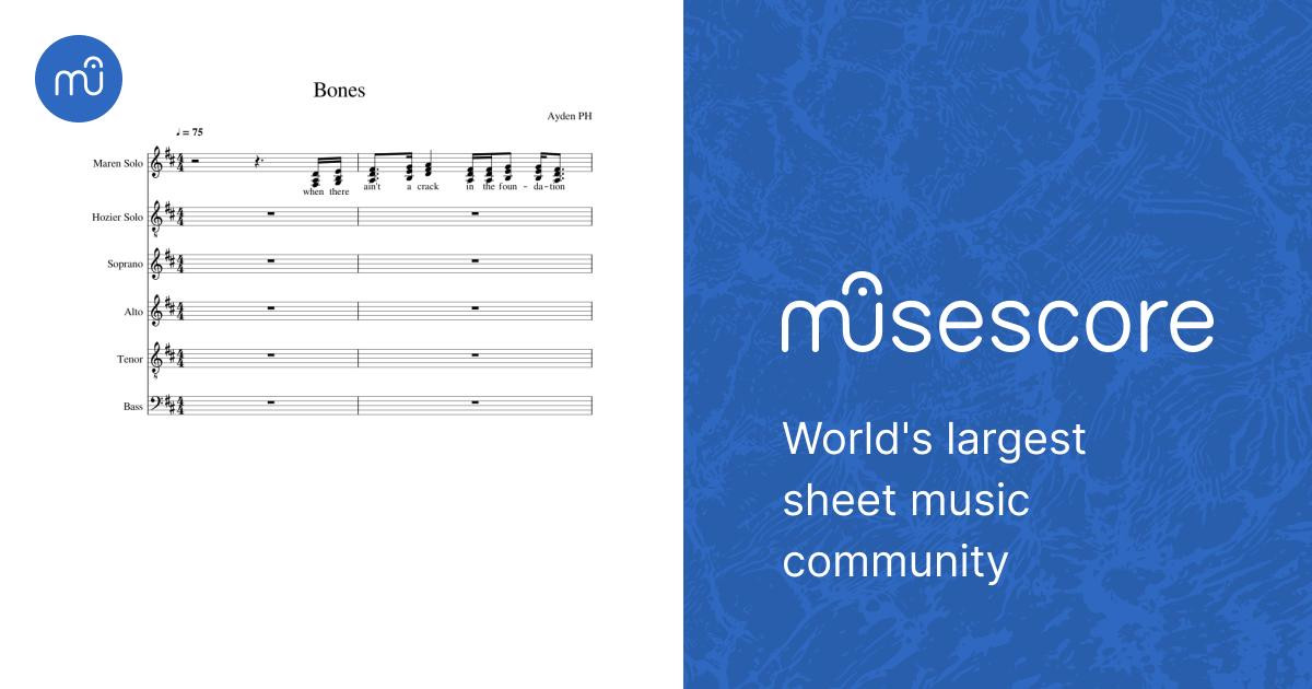 Bones Sheet Music for Soprano, Tenor, Bass voice, Vocals (Choral ...
