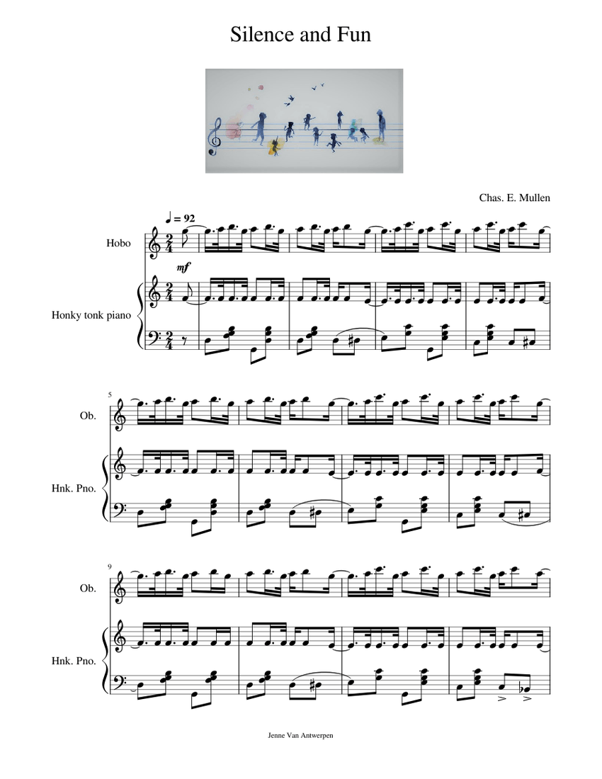 Silence and Fun – Chas. E. Mullen Sheet Music for Piano, Oboe (Solo ...