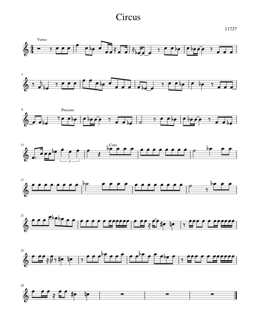 Circus 11737 Sheet music for Piano (Solo) Easy | Musescore.com
