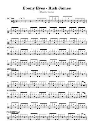 Play Official version of Ebony eyes Sheet Music by Rick James for Piano ...
