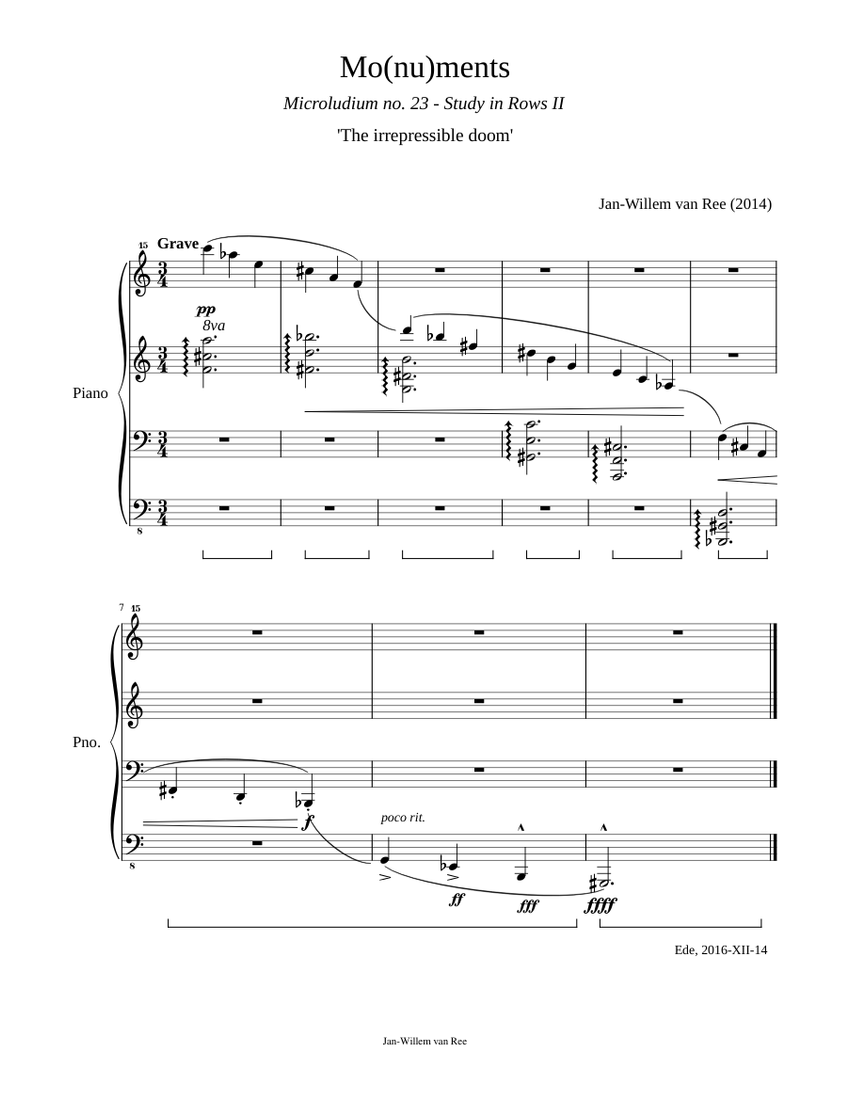 Microludium no. 23 - The irrepressible doom Sheet music for Piano (Solo ...