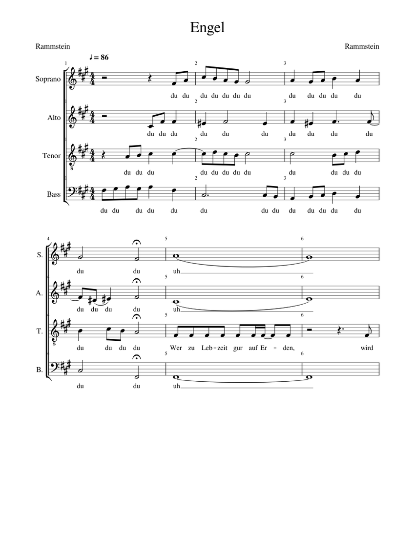 Engel Sheet music for Bass guitar (Solo) | Musescore.com