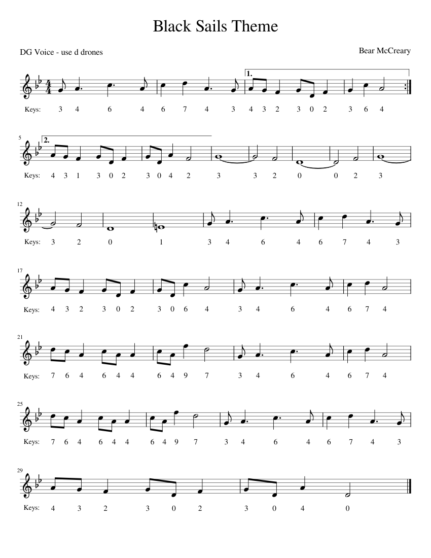 Black Sails Sheet Music for Piano (Solo) Easy | MuseScore.com