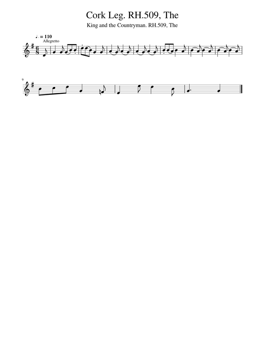 The Cork Leg. RH.509 Sheet music for Piano (Solo) Easy | Musescore.com
