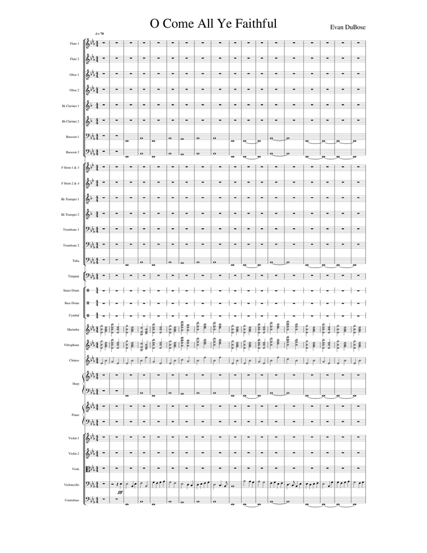 O Come All Ye Faithful Sheet music for Piano, Trombone, Tuba, Flute ...