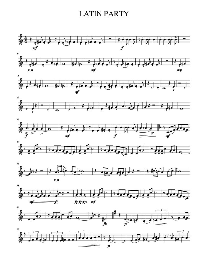 LATIN PARTY Sheet music for Clarinet in b-flat (Solo) | Musescore.com