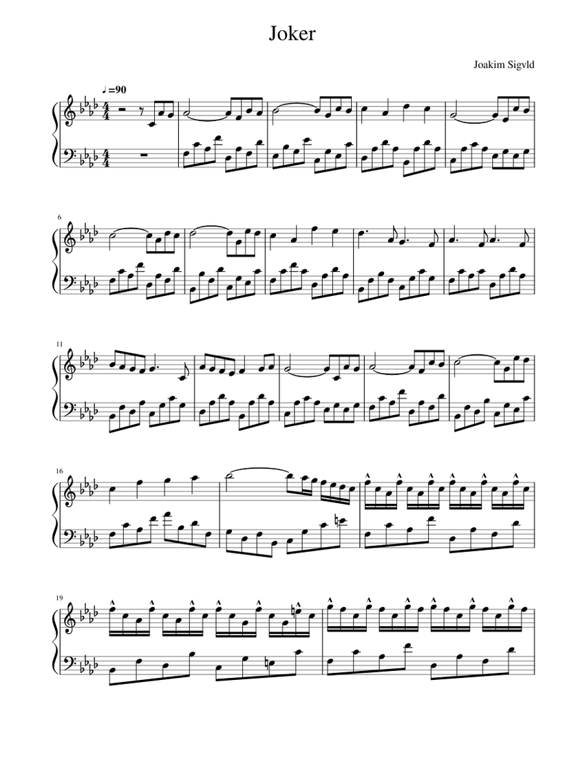 joker Sheet music for Piano (Solo) | Musescore.com