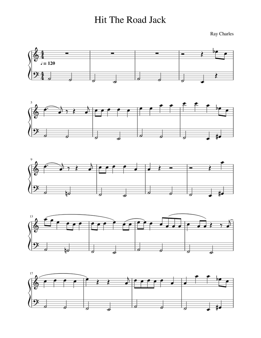 Hit The Road Jack by Ray Charles - piano tutorial