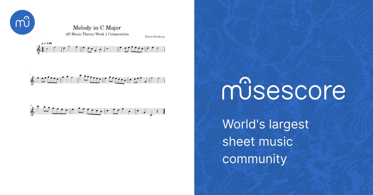 Melody in C Major Sheet Music for Piano (Solo) easy | MuseScore.com