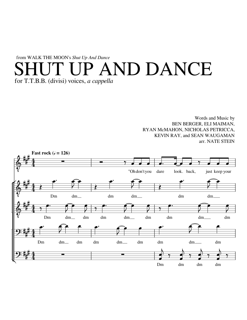 SHUT UP AND DANCE Sheet Music for Vocals (Choral) | MuseScore.com