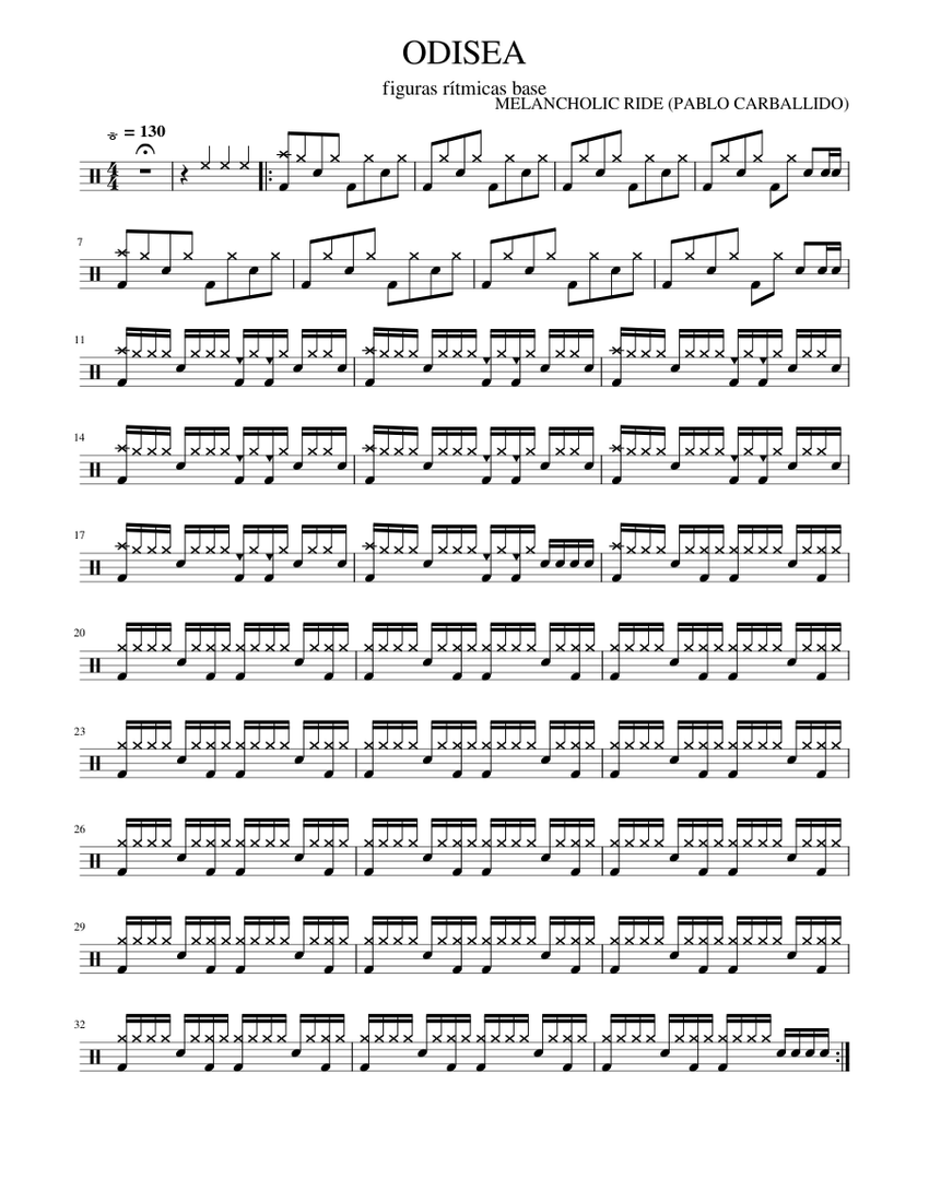 ODISEA Sheet music for Drum group (Solo) | Musescore.com
