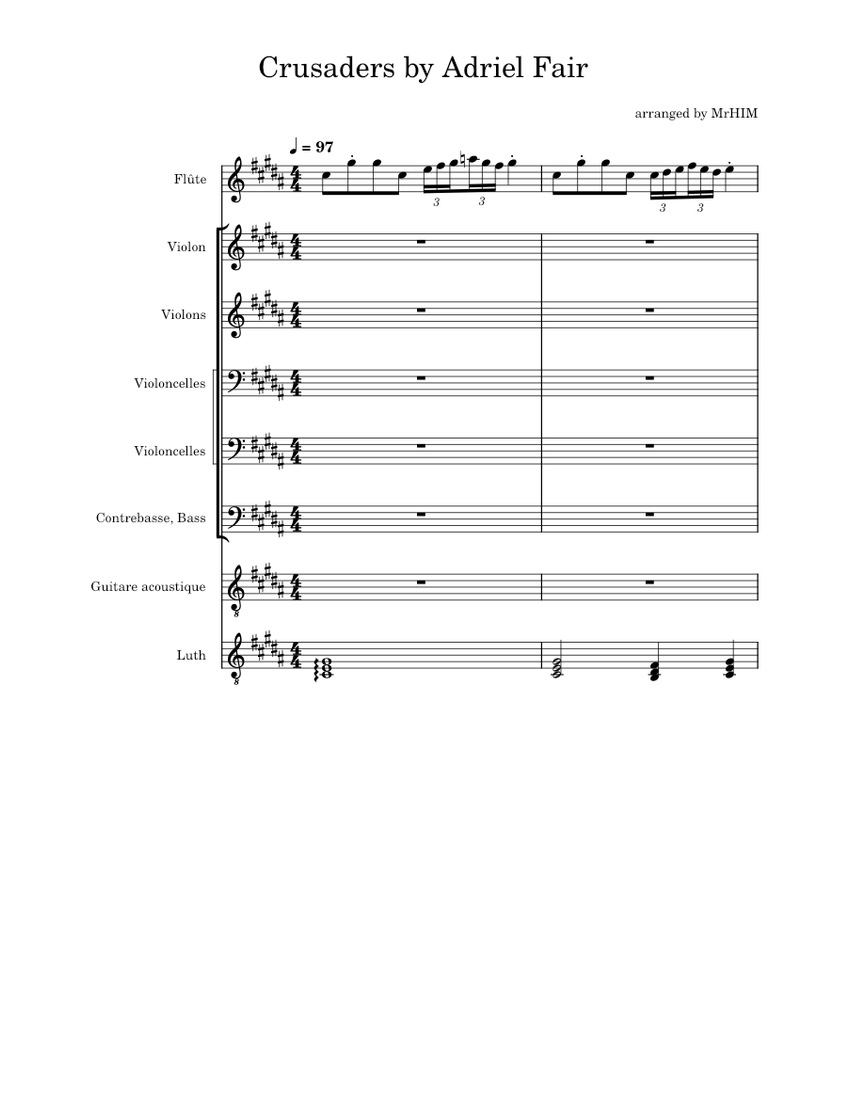 Crusaders - Adriel Fair Sheet Music for Flute, Contrabass, Violin ...