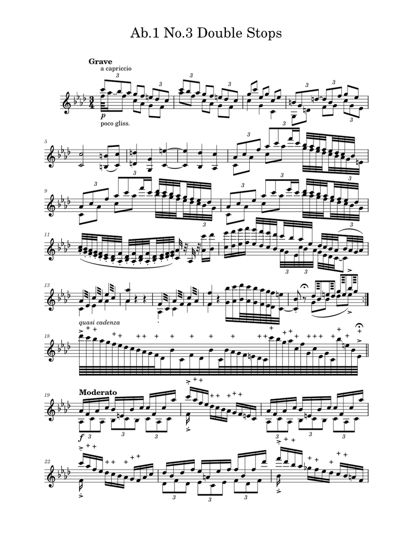 Ab.1 No.3 Double Stops Sheet music for Violin (Solo) | Musescore.com