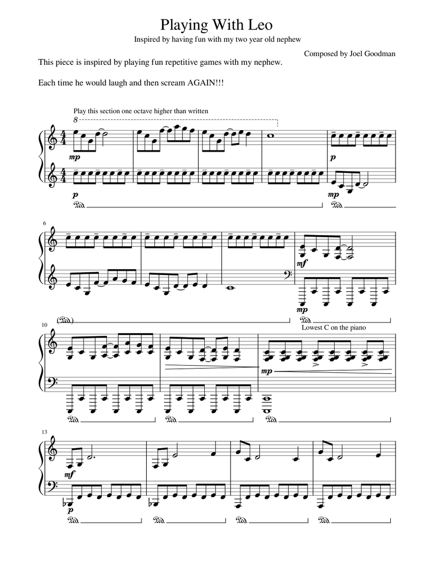 Playing With Leo Sheet music for Piano (Solo) | Musescore.com