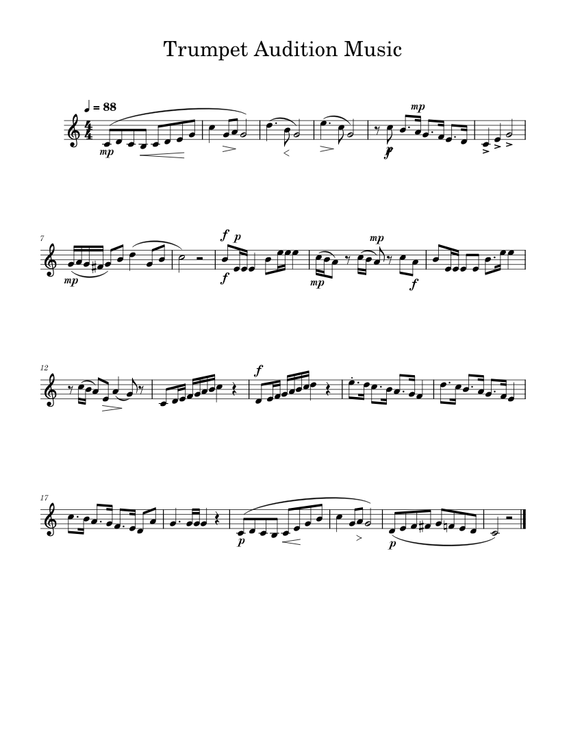 Trumpet_Audition_Music Sheet Music for Trumpet in b-flat (Solo) | MuseScore.com