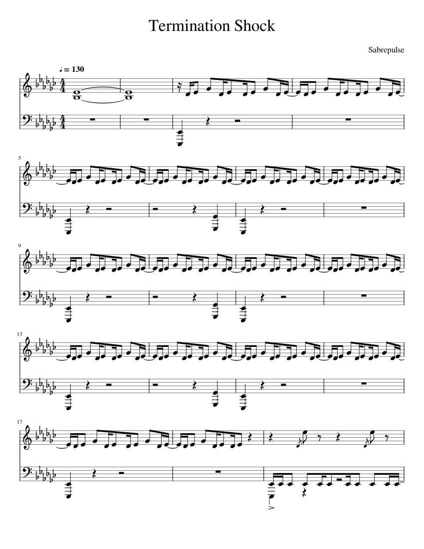 Termination Shock Sheet music for Piano (Solo) | Musescore.com