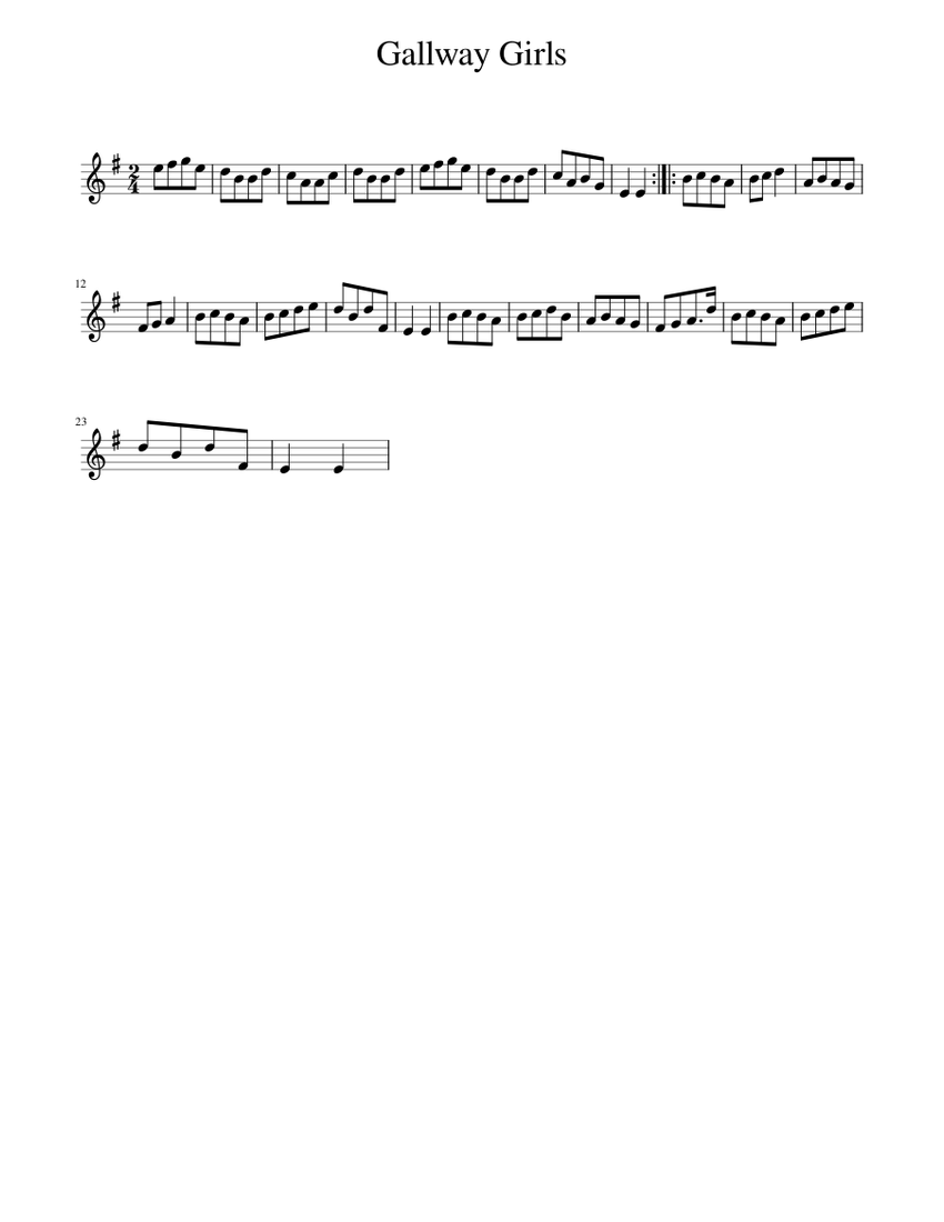 Gallway Girls Sheet music for Piano (Solo) | Musescore.com