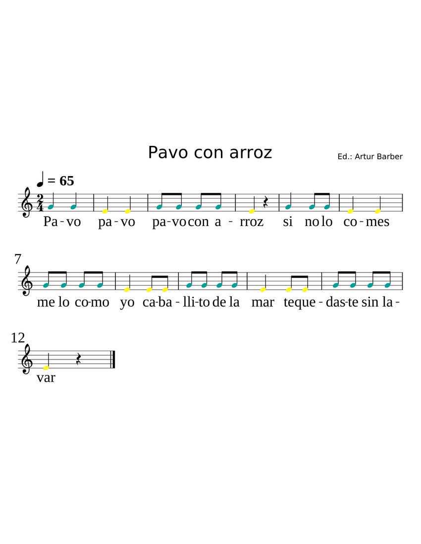 Pavo Sheet music for Piano (Solo) | Musescore.com