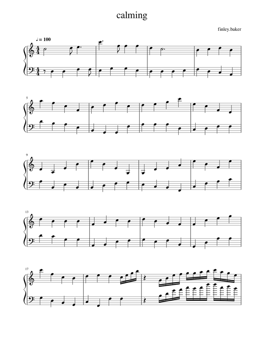 stress vs calm Sheet Music for Piano (Solo) | MuseScore.com