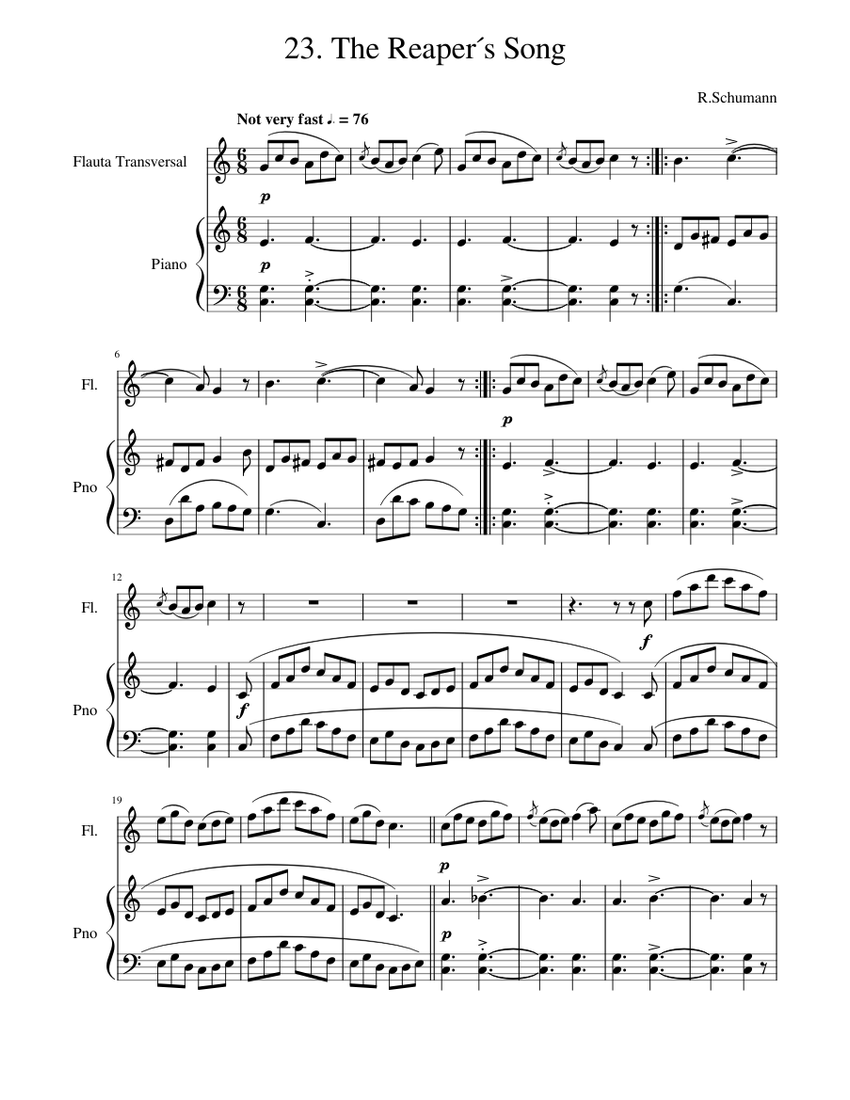 23._The_Reaper´s_Song Sheet music for Piano, Flute (Solo) | Musescore.com