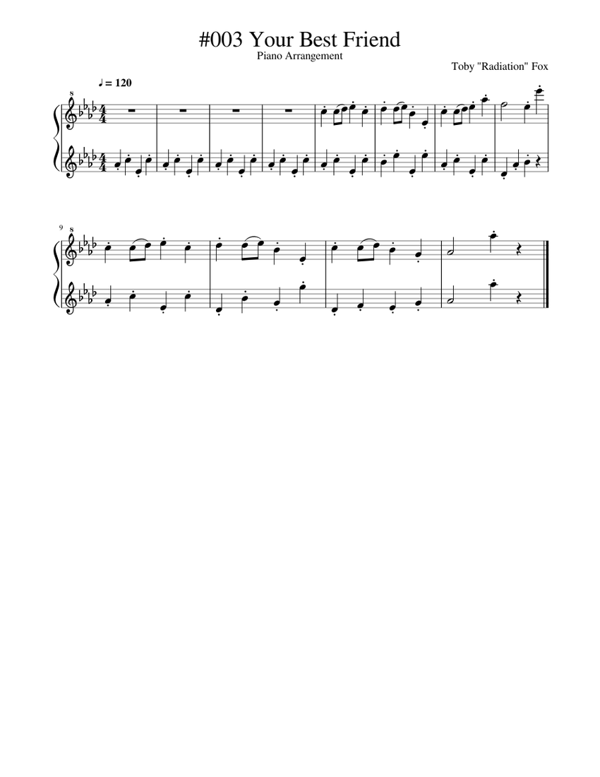 #003 Your Best Friend Sheet music for Piano (Solo) Easy | Musescore.com