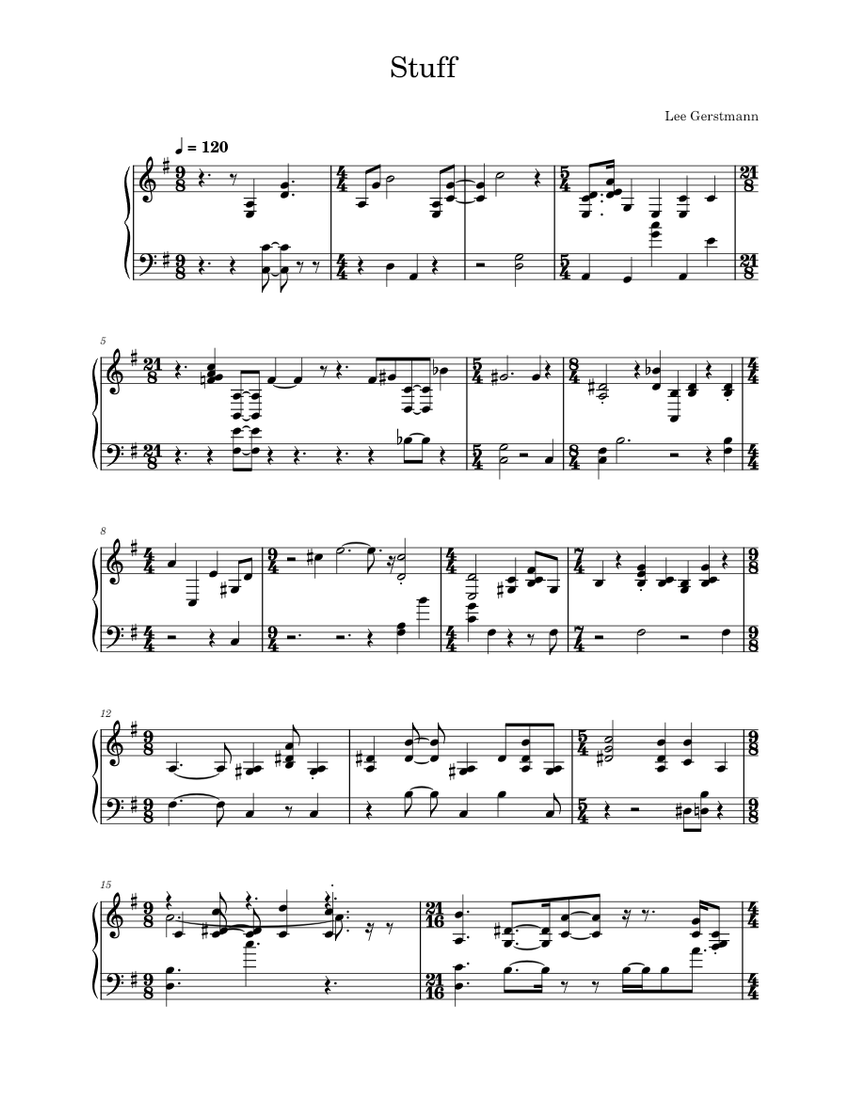 Stuff Sheet Music for Piano (Solo) | MuseScore.com