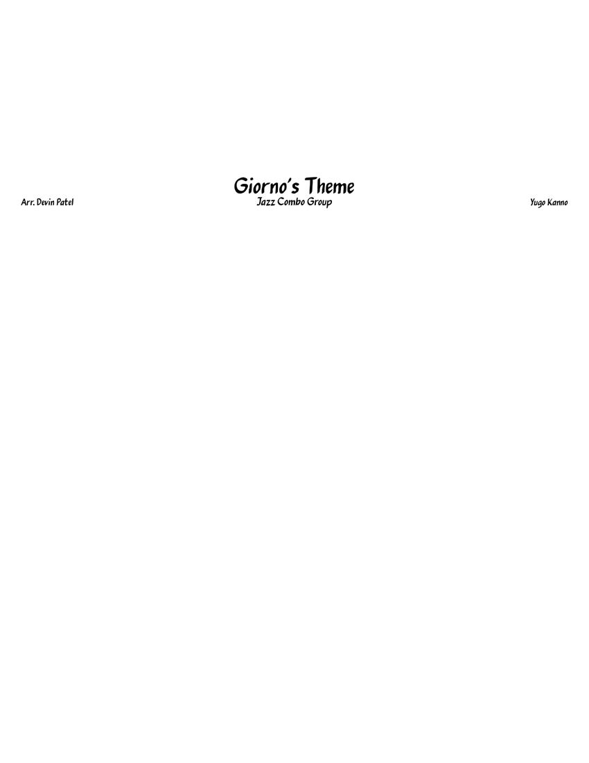 Giorno Giovanni's Theme [UPDATED] [JAZZ COMBO GROUP] Sheet Music for ...