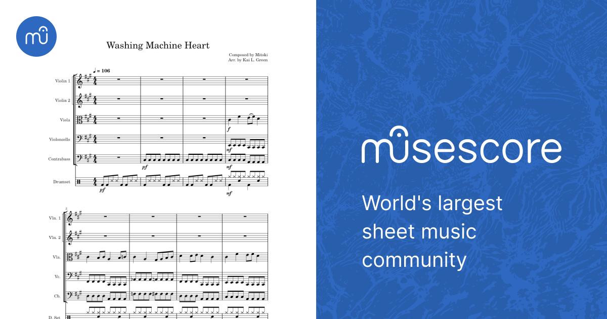 Washing machine heart – Mitski Sheet Music for Violin, Viola, Cello ...