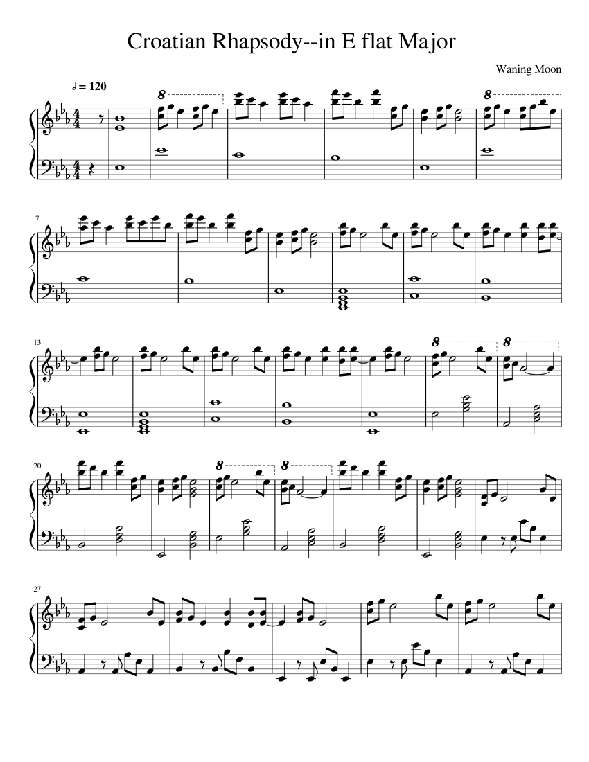 Croatian Rhapsody - Maksim Mrvica Sheet music for Piano (Solo ...