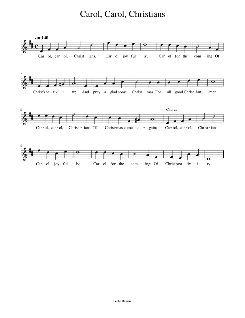 Carol, Carol, Christians - See Below Sheet music for Organ (Solo ...