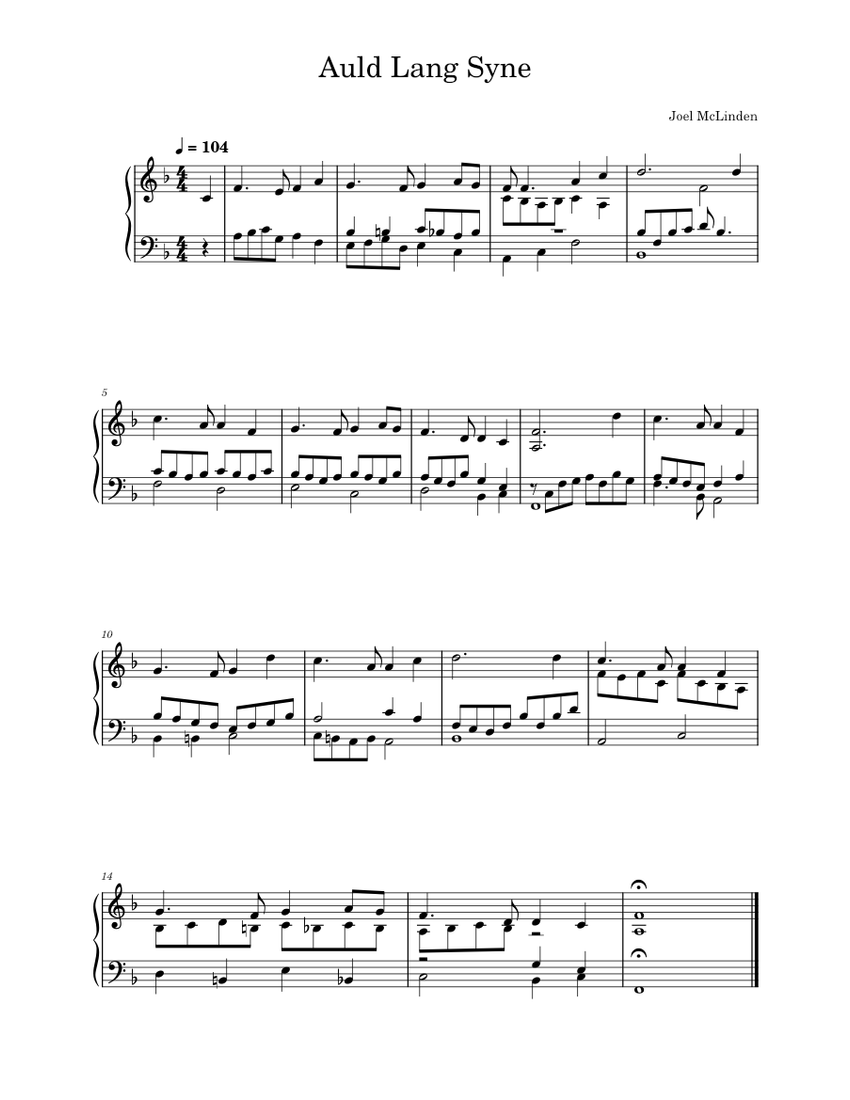 Auld lang syne – Misc Traditional Auld Lang Syne Sheet music for Piano ...