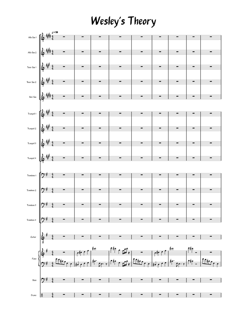 Wesley's Theory – Kendrick Lamar Wesley's Theory Sheet music for Piano ...