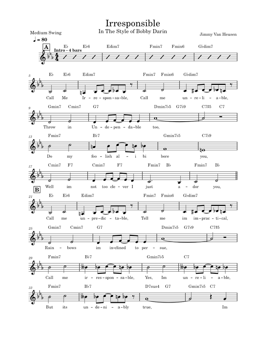 Irresponsible Sheet music for Piano (Jazz Band) Easy | Musescore.com