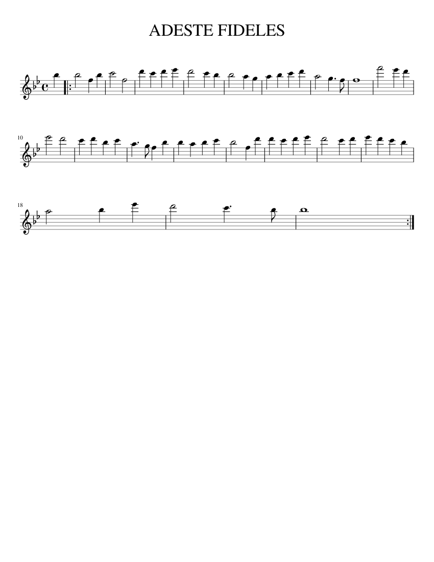 ADESTE FIDELES Sheet music for Flute (Solo) | Musescore.com