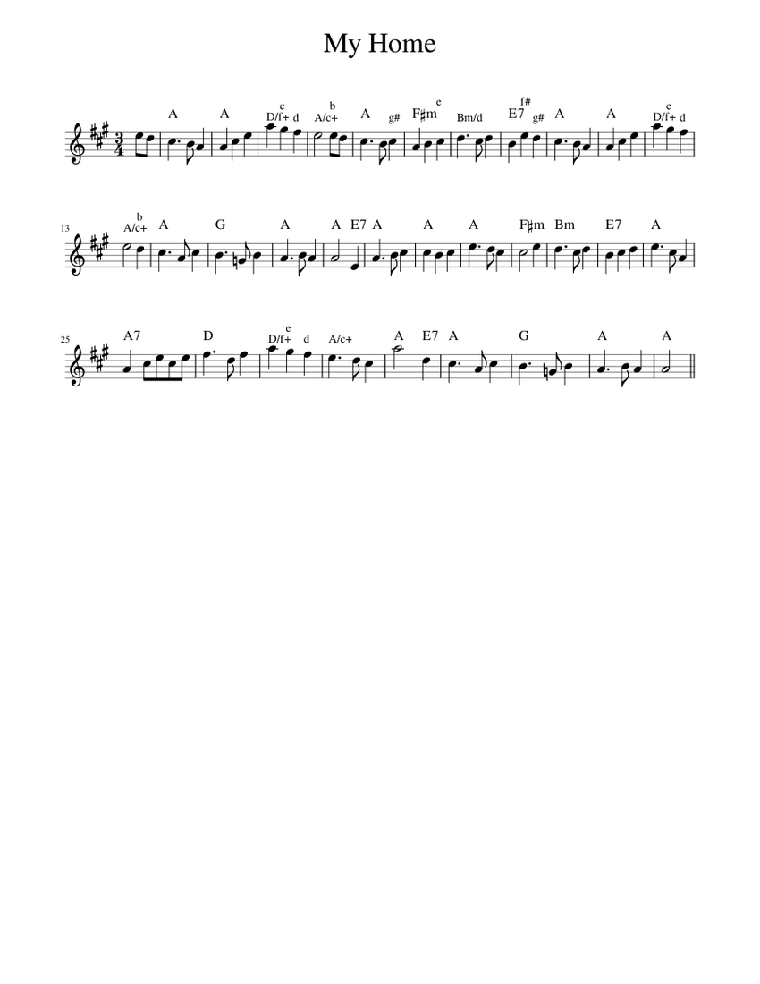 My Home Sheet music for Piano (Solo) Easy | Musescore.com