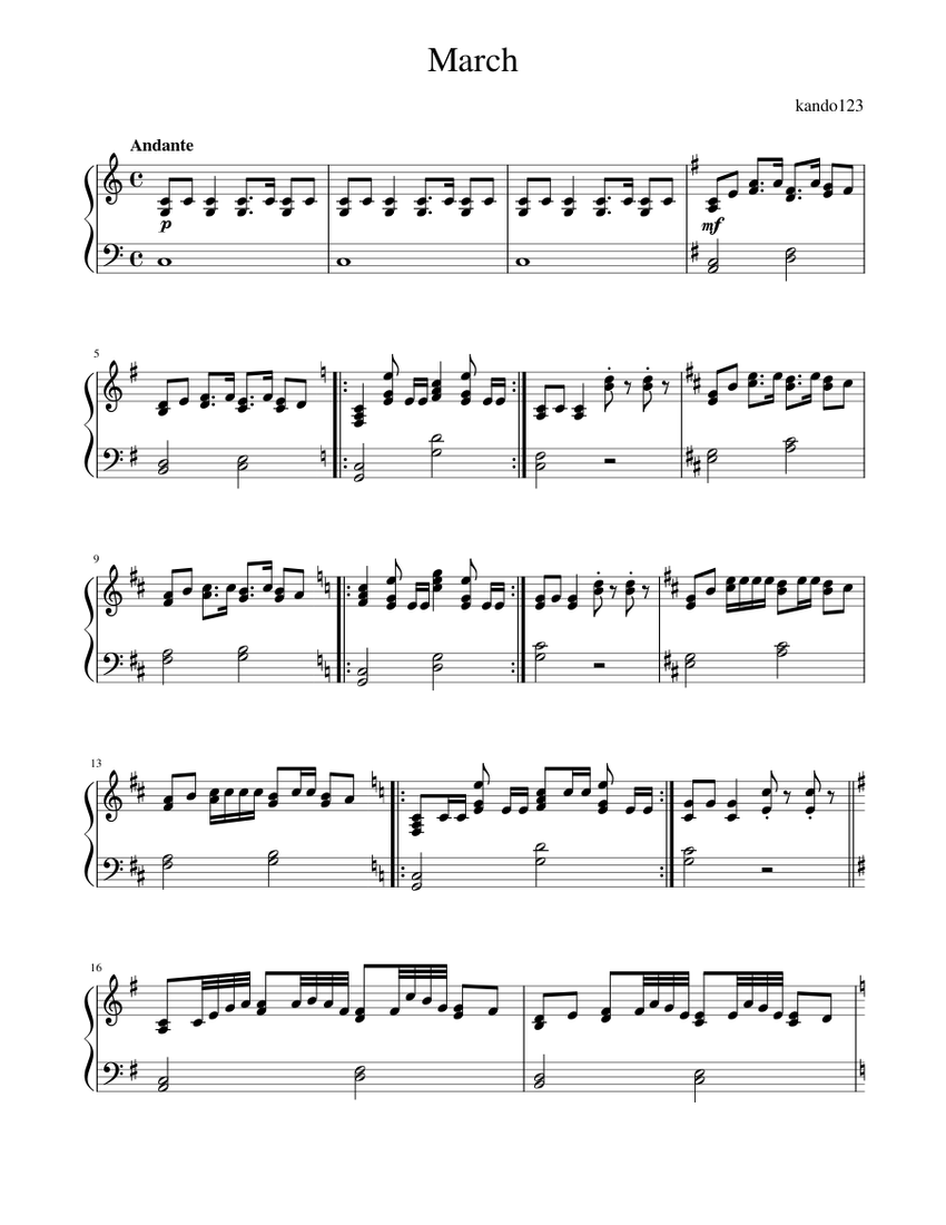 March Sheet music for Piano (Solo) | Musescore.com