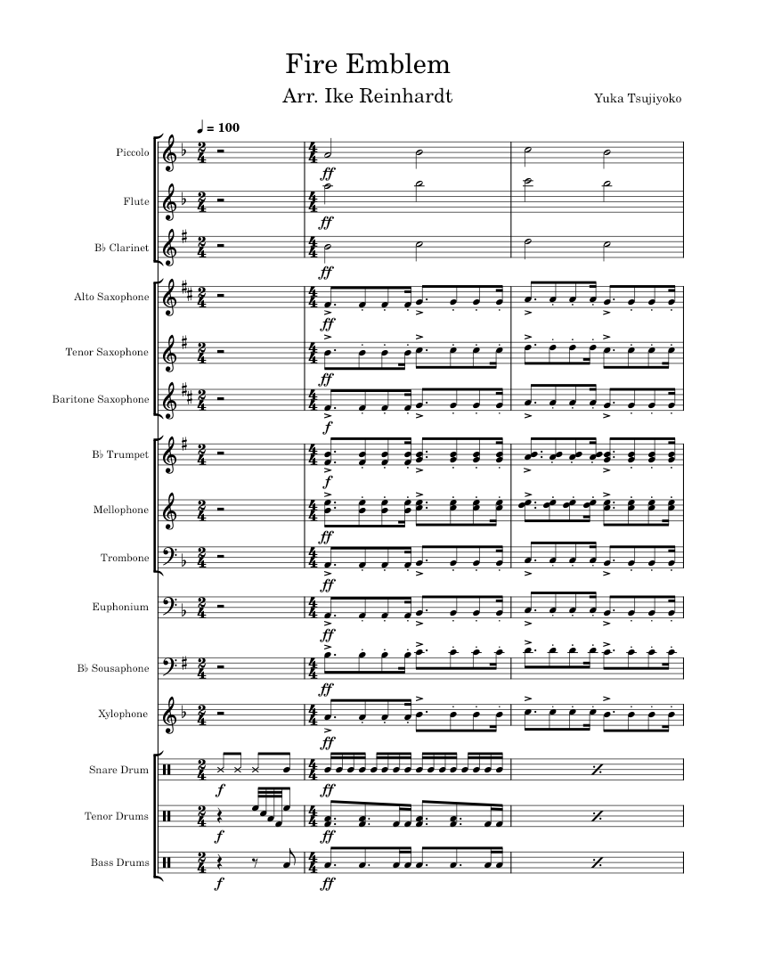 Fire Emblem – Yuka Tsujiyoko Sheet music for Trombone, Euphonium ...
