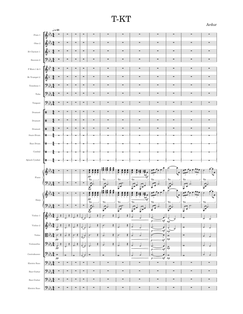 T-KT Sheet music for Piano, Trombone, Tuba, Flute & more instruments ...