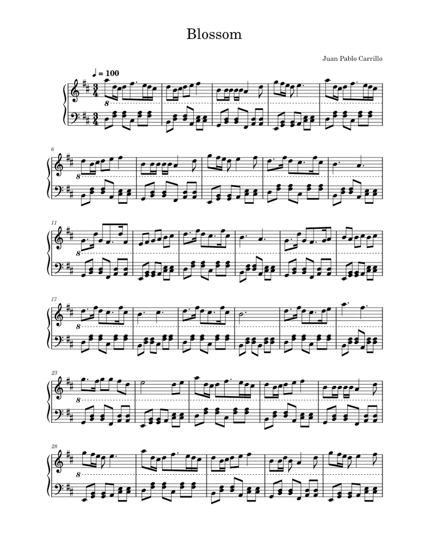 Blossom Sheet music for Piano (Solo) | Musescore.com