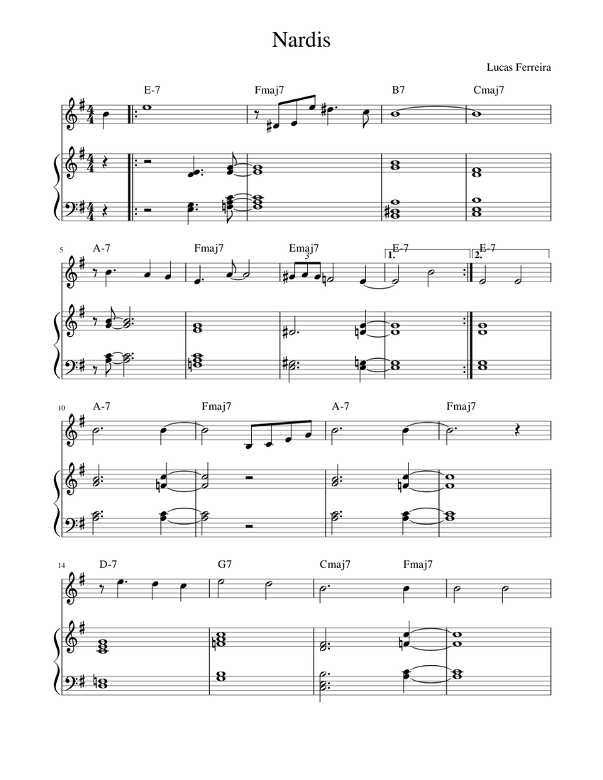 Nardis Sheet music for Piano, Vocals (Piano-Voice) | Musescore.com
