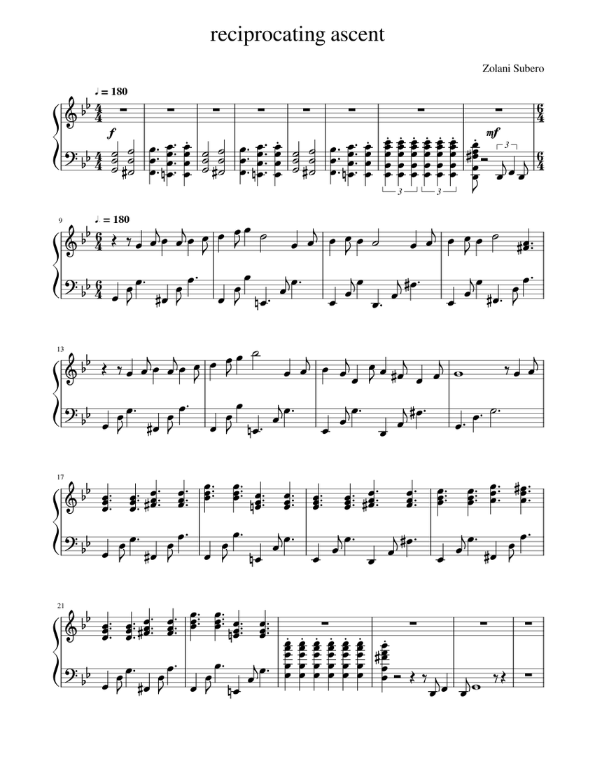 Reciprocating Ascent (WIP) Sheet music for Piano (Solo) | Musescore.com