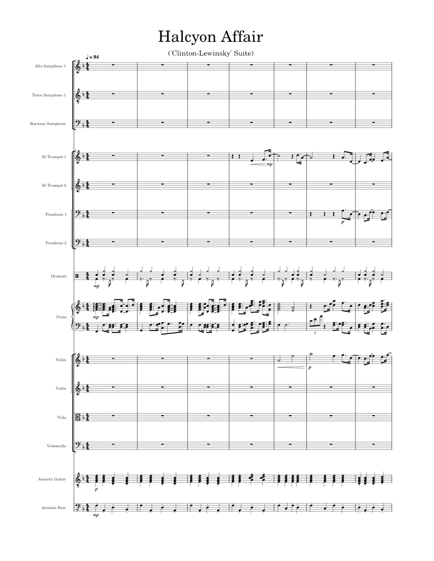 Halcyon Affair Sheet music for Piano, Trombone, Saxophone alto ...