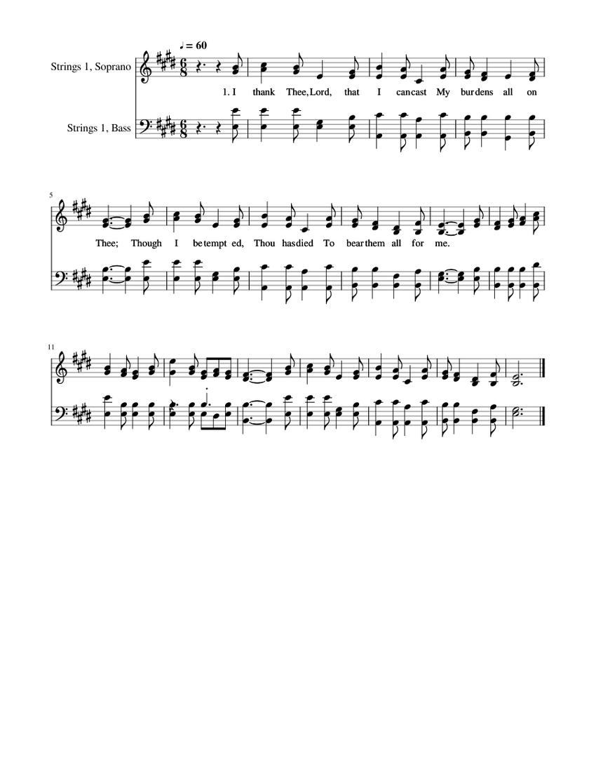 I thank Thee, Lord, that I can cast - Ora Howard Teasley Sheet music ...