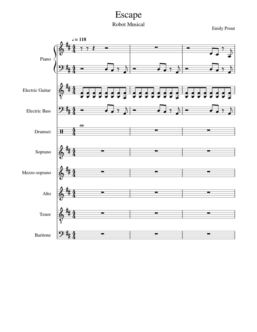 Escape Sheet music for Piano, Soprano, Alto, Tenor & more instruments ...