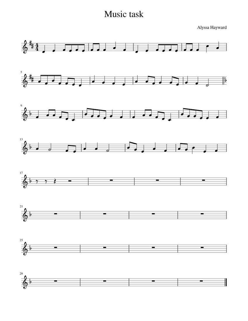 Music_task Sheet music for Piano (Solo) Easy | Musescore.com