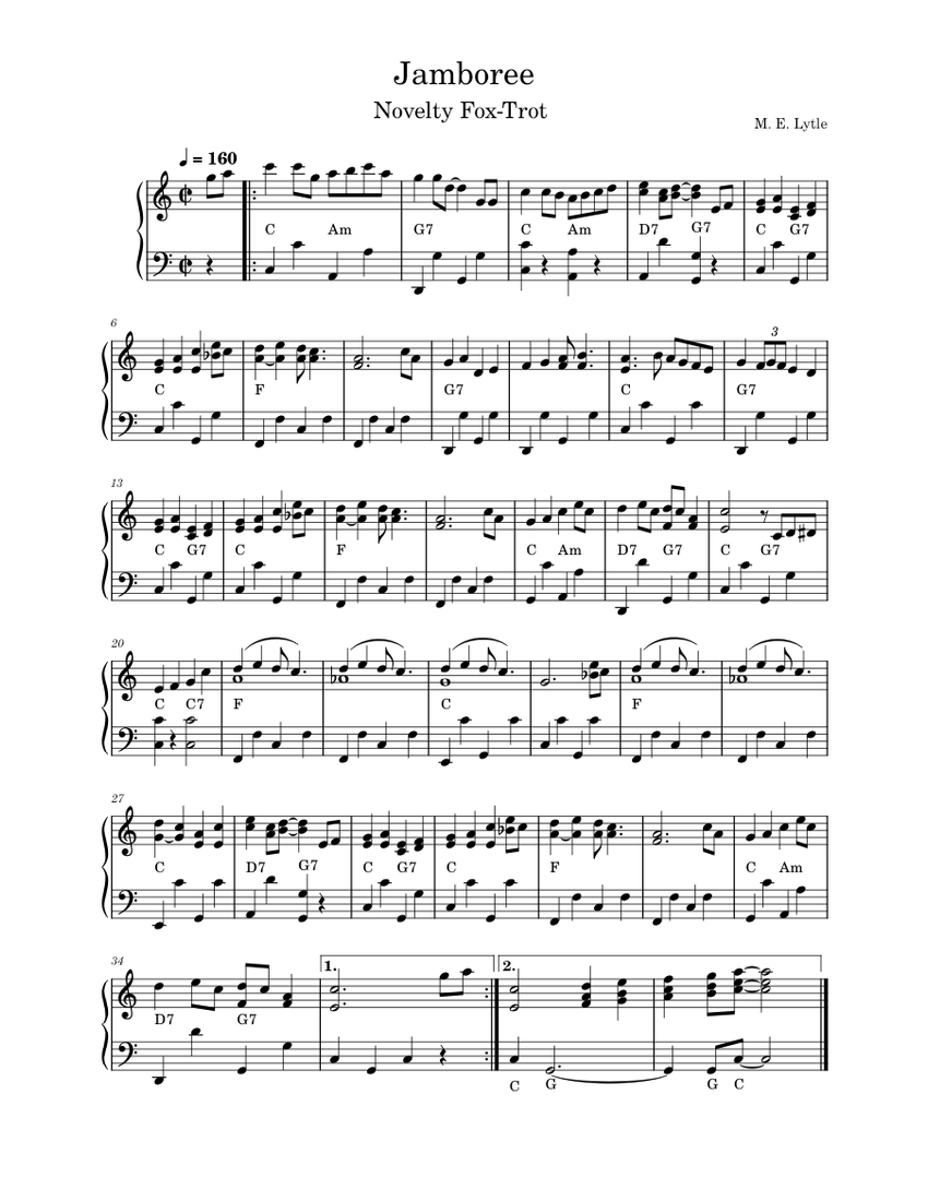 Jamboree Sheet Music for Piano (Solo) Easy | MuseScore.com