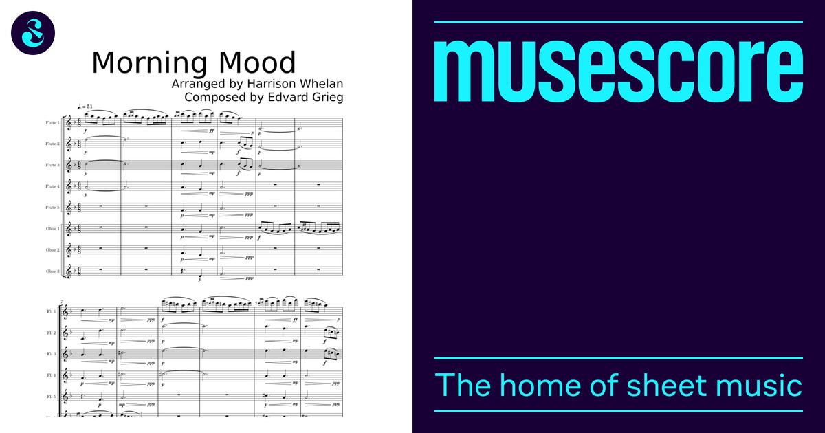 Morning Mood Sheet Music for Flute, Oboe (Woodwind Ensemble ...