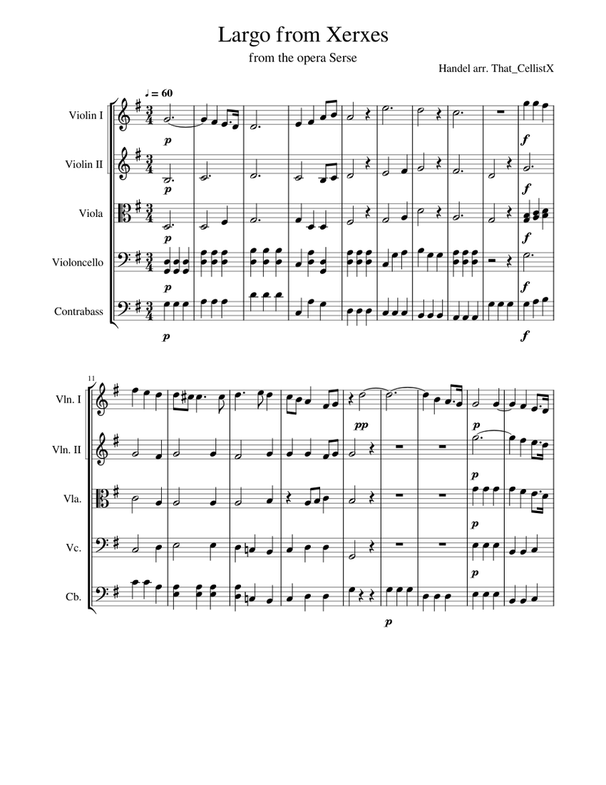 Largo from Xerxes - piano tutorial