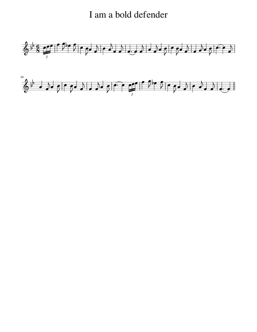 I am a bold defender Sheet music for Piano (Solo) Easy | Musescore.com